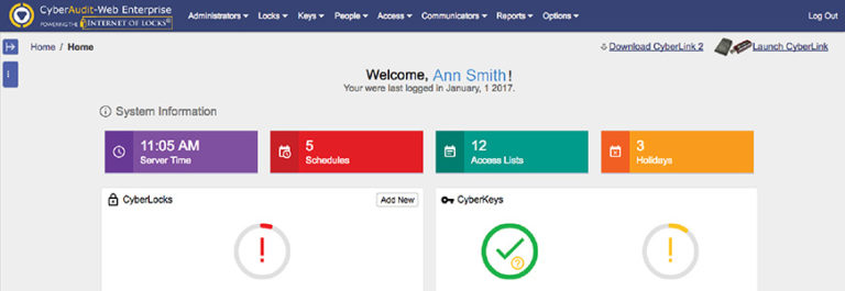 CyberAudit-Web Basic Management Software • CyberLock